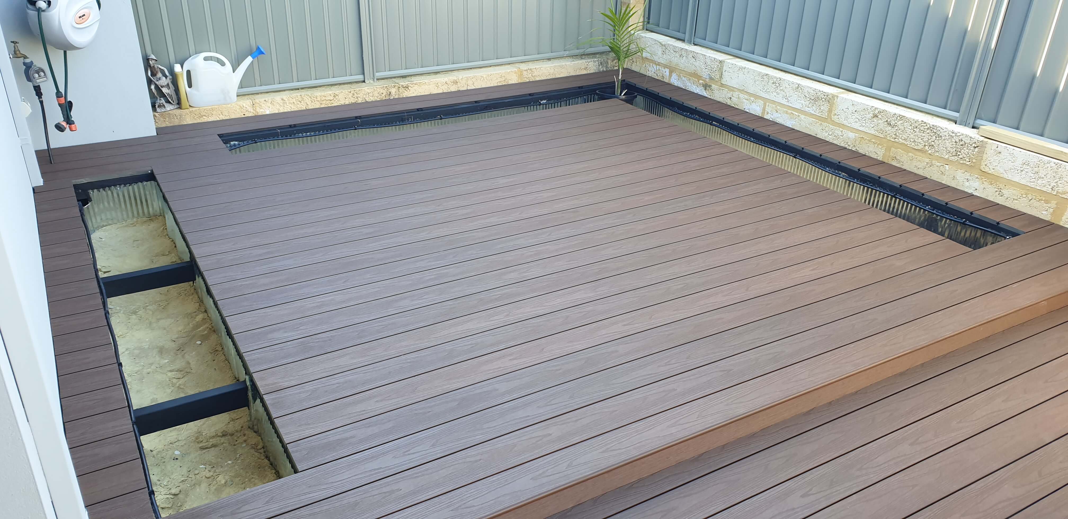 Solid Premium Teak Composite Decking Board 138mm x 5400mm - Includes C